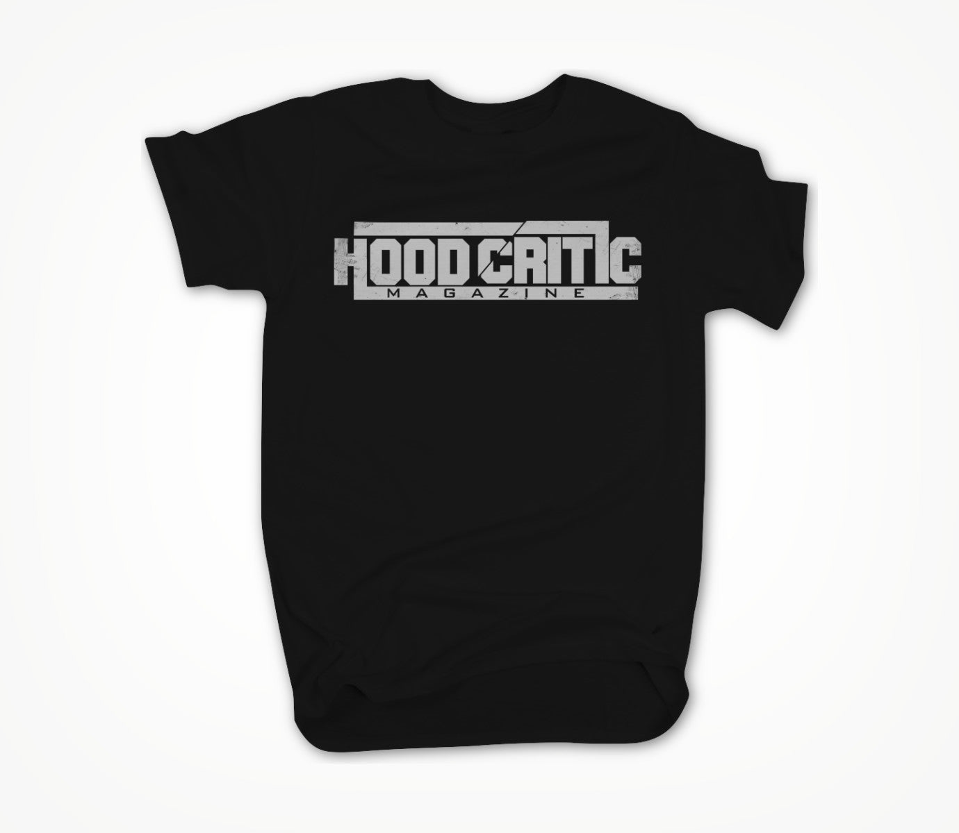 Hood Critic Magazine - Hood Critic Logo Wht Unisex T-shirt - ToneThreads